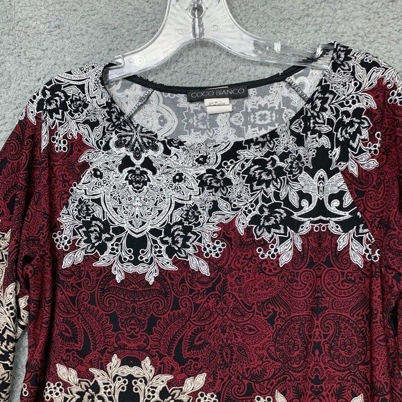 Coco Bianco | Tops | Coco Bianco Shirt Womens Size M Paisley Tunic ...